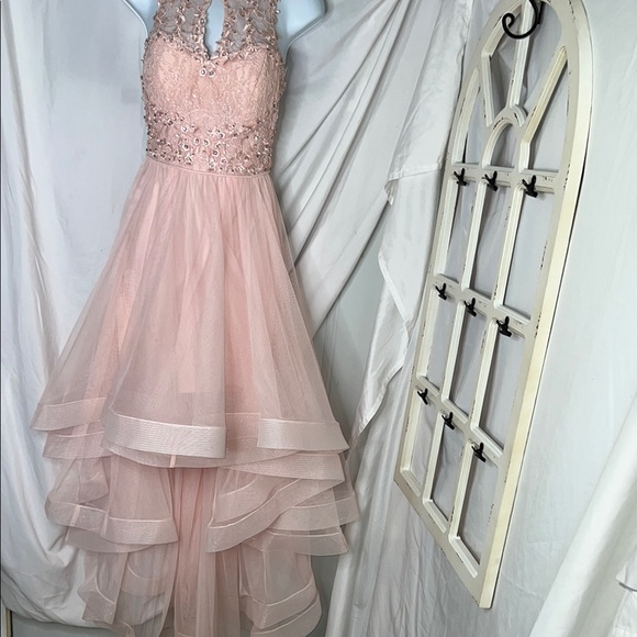 TLC | Dresses | Tlc Pink Tiered Halter Prom Gown | Poshmark